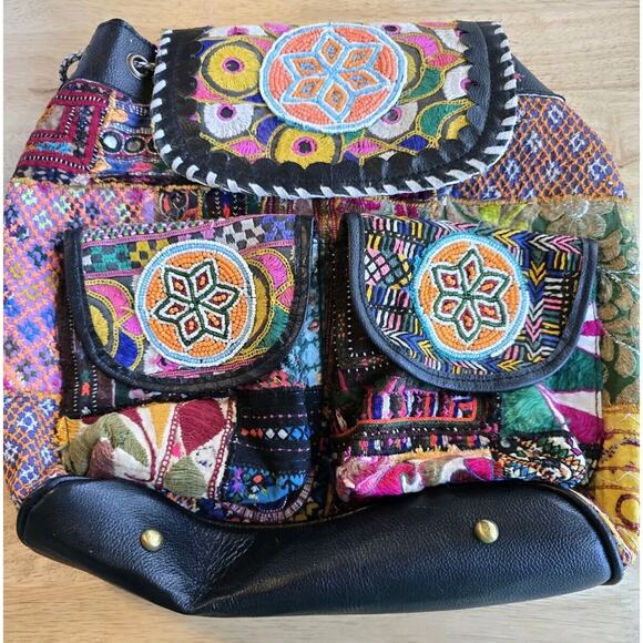 Vintage Addiction | Bags | Vintage Addiction Patchwork Backpack Carry ...